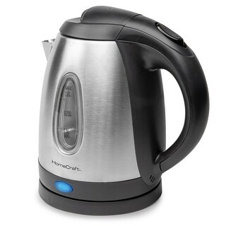 HomeCraft 1-Liter Brushed Stainless Steel Electric Water Kettle - Bed ...