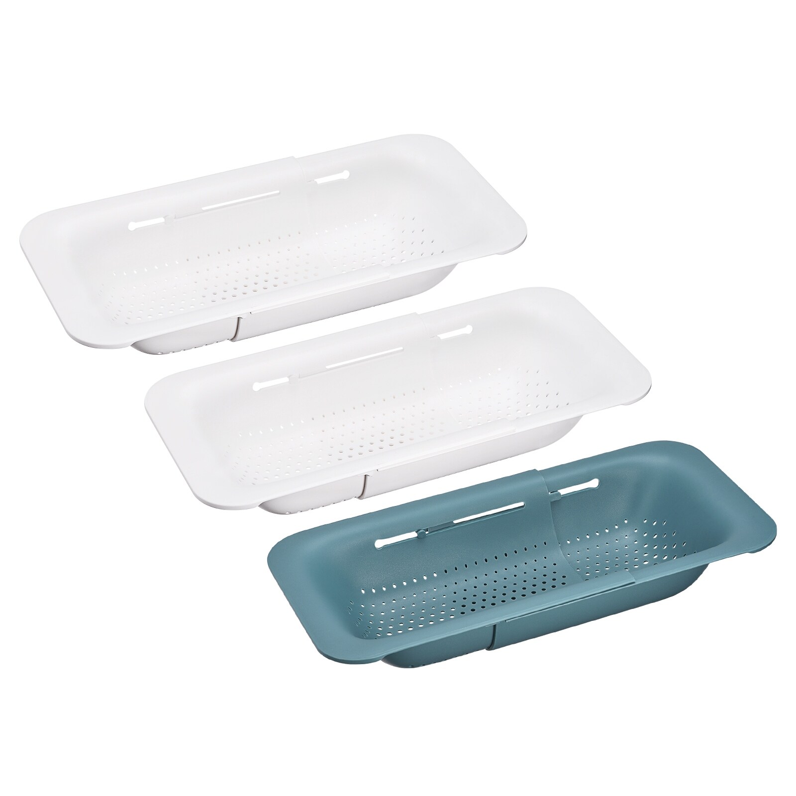 Fruit and Vegetable Colander Strainer Basket, Plastic Double-Layer ...