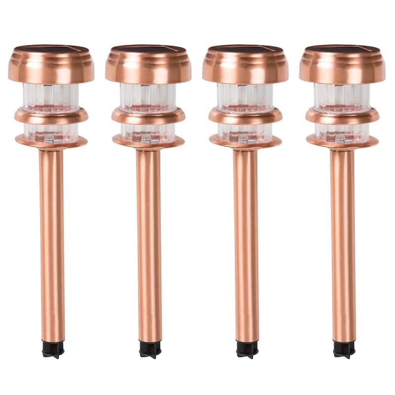 Pure Garden Solar Powered LED Outdoor Stake Spotlight Lights - Set of 4 ...