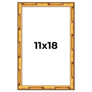 11x18 Frame Gold Bamboo Solid Wood Picture Frame | 1 Inch Moulding ...