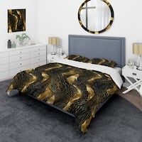 Designart "Gilded Opulence In Black & Gold" Gold glam bedding covert ...