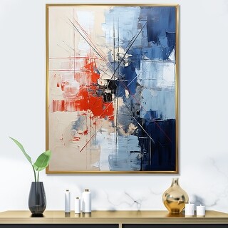 Designart "Cobalt Connections Power Lines" Power Lines Framed Wall Art ...