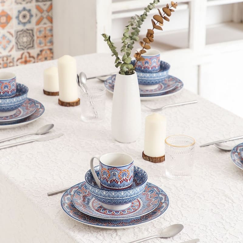 vancasso Mandala Bohemian Porcelain Dinnerware Set (Service for 4 ...