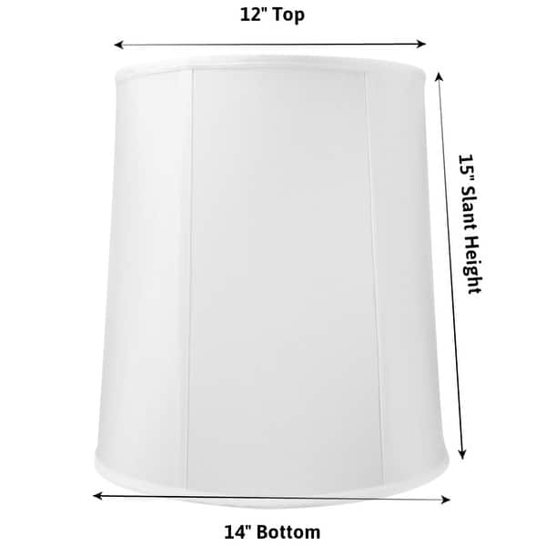 12x14x15 White Linen Fabric Drum Lampshade - Bed Bath & Beyond - 18424963