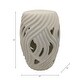 Ceramic Garden Stool Openwork Wave Design for Home Office - 19" White ...