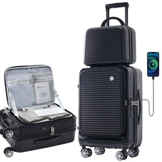 Carry-on Luggage 20 Inch Front Open Luggage Lightweight Suitcase with ...