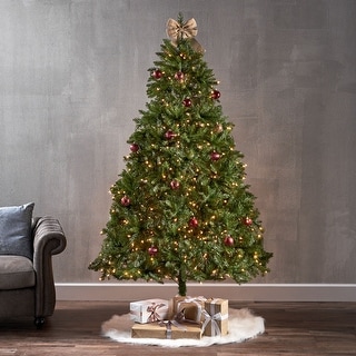 7-foot Fraser Fir Pre-Lit String Light or Unlit Hinged Artificial ...