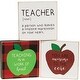 3 Assorted Teacher Square Block Decorative Wooden Blocks for Classroom ...