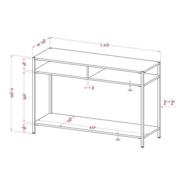 Raven Glam 48-inch Steel 3-Shelf Console Table by Furniture of America ...
