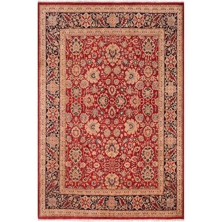 Antique Vegetable Dyed Mahal Jeanne Red/Blue Wool Rug - 8'5'' x 9'11 ...