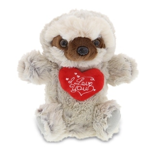 DolliBu I LOVE YOU Sloth Super Soft Plush Hand Puppet Animal with Heart ...