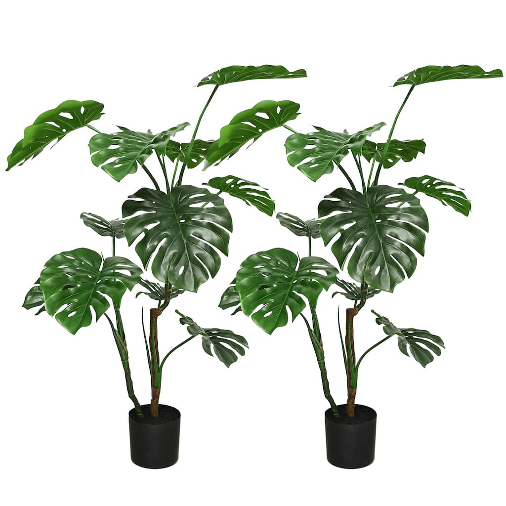 WINSOON Fake Tree Tall Artificial Monstera Plants Indoor Faux Tree for ...