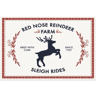 American Art Decor Indoor Vinyl Floor Mat Reindeer Farm - 2' x 3' - Bed ...