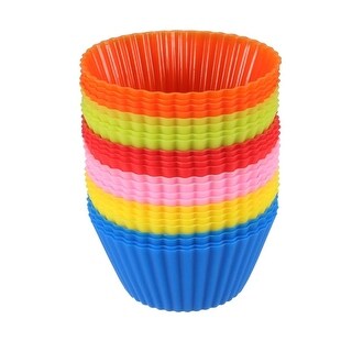 Silicone Cupcake Liners Reusable Baking Cups Pastry Muffin 24Pcs ...