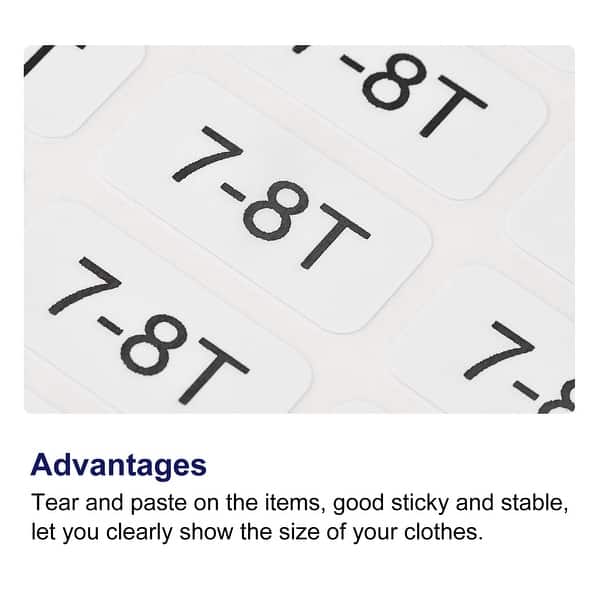 7-8T Clothes Size Sticker Label 7 to 8 Year Old Clothing Size Label ...