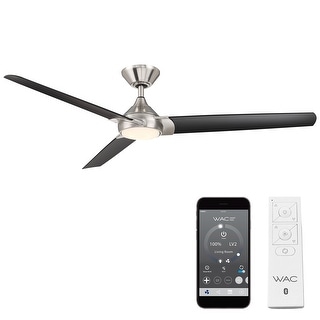 Zelda Indoor Outdoor 3-Blade Smart Ceiling Fan 60in with 3000K LED and ...