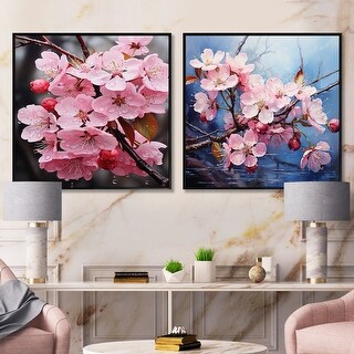 Designart "Apple Blossom Symbolic Renewal" Apple Blossom Framed Art Set ...