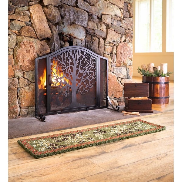 Large Tree of Life Fire Screen with Door - Black - Bed Bath & Beyond ...