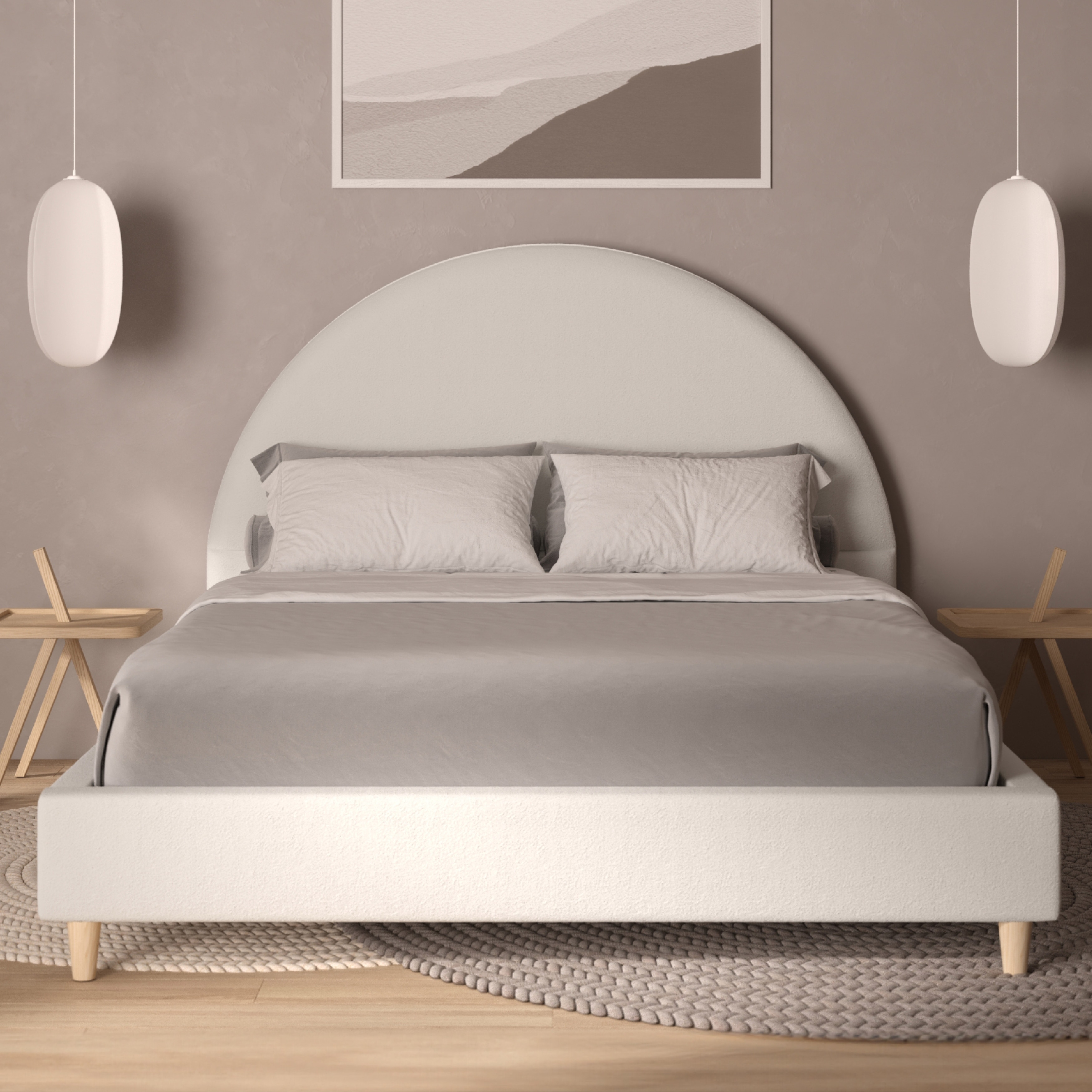 Arched headboard queen store