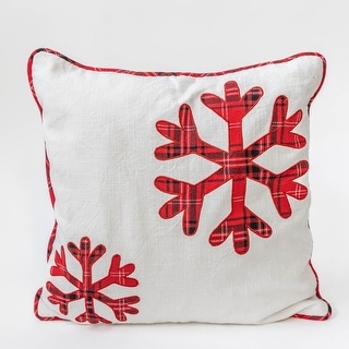 Ivory With Plaid Snowflakes Pattern Cushion Cover - Bed Bath & Beyond ...