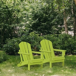 Plastic Adirondack Chair Lemon Green Garden Patio Desk Folding Set2/4 ...