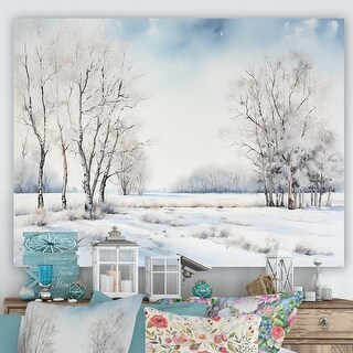 Designart "Snow Winter Minimalism Landscape I" Snow Wall Art - Bed Bath ...