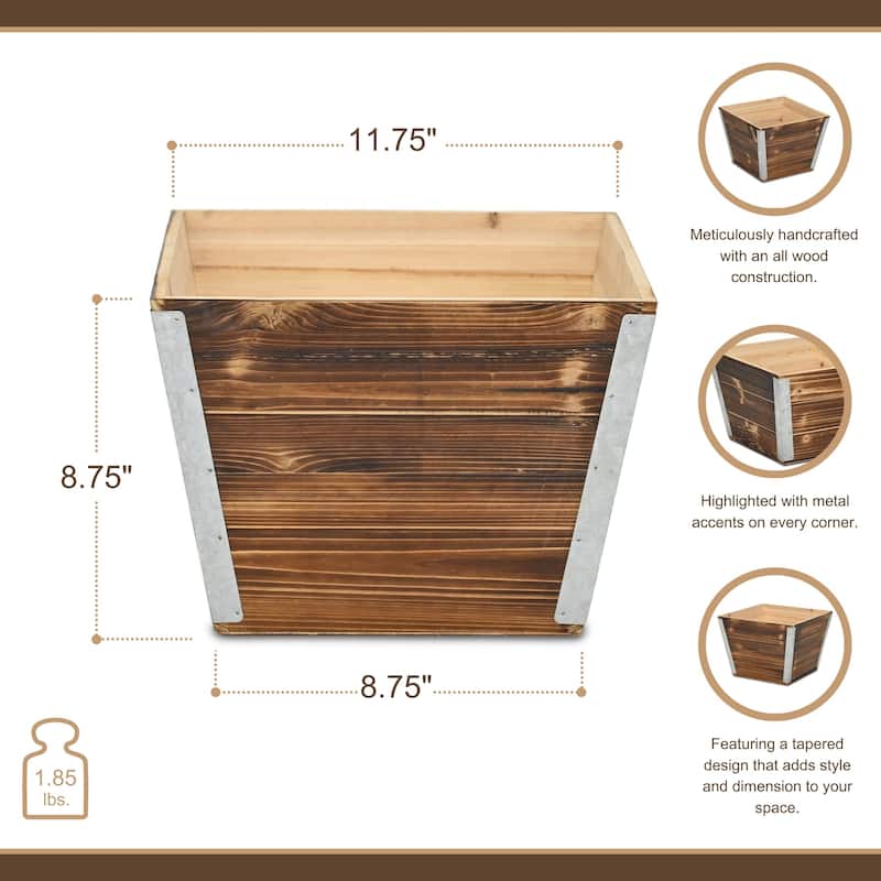 Cavorn Tapered Square Brown Planter Bucket - On Sale - Overstock - 42713960