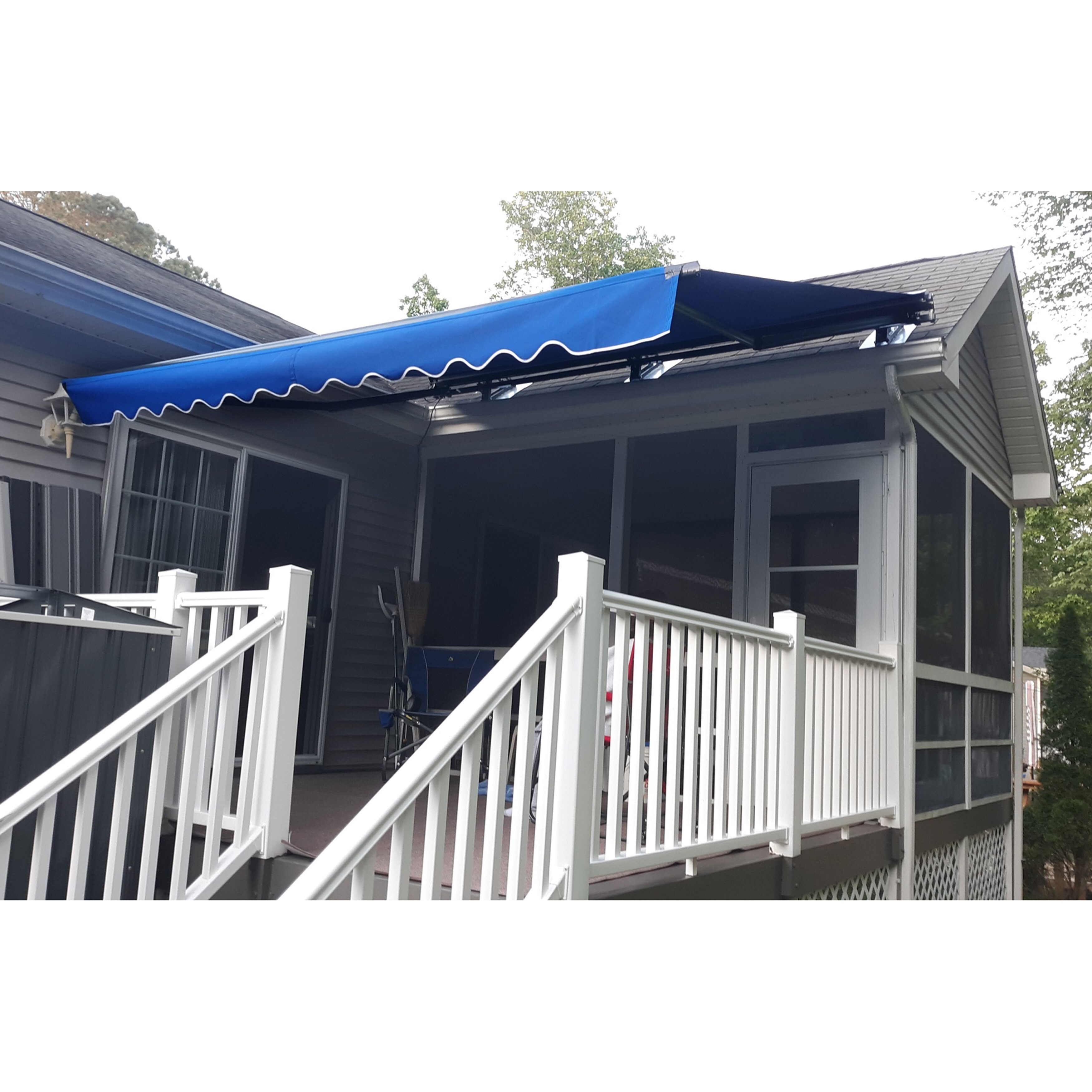 ALEKO Motorized 20'x10' Black Frame Retractable Home Patio Canopy ...