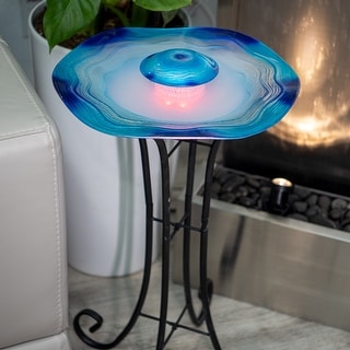 27in Tall Floor Mist Fountain with LED Lights and Inline Control - Blue ...