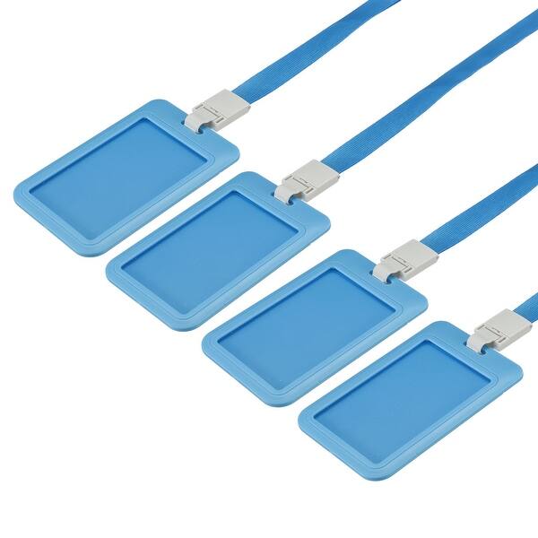 ID Badge Holders, 4.3x2.7 Inch Vertical Name Tags ABS Slide Cover 4Pcs ...