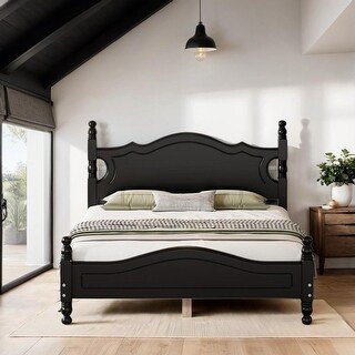 Full Retro Wood Platform Bed, No Box Spring - Bed Bath & Beyond - 41049264
