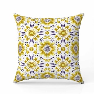 Batik Bliss Indoor/Outdoor Reversible Throw Pillow Yellow and Blue ...