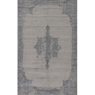 Grey Distressed Area Rug Handmade Wool Carpet - 6'3"x 9'7" - Bed Bath ...