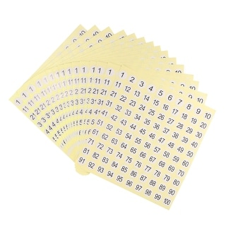 Round Number Stickers, 10mm Dia Number 1-100 Coated Paper Label 3000pcs ...