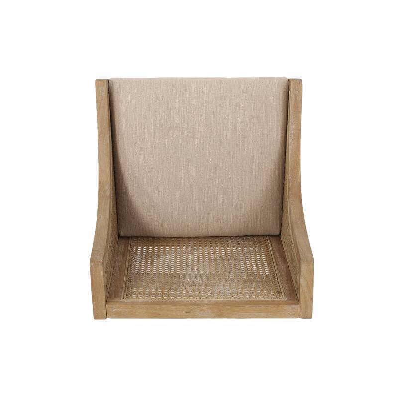 Christopher Knight Home Cataldo Fabric Upholstered Wood and Cane 25.5 ...
