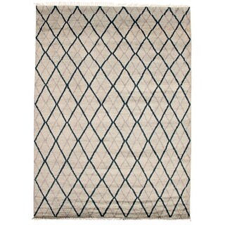ECARPETGALLERY Hand-knotted Pak Finest Marrakesh Grey Wool Rug - 9'1 x ...