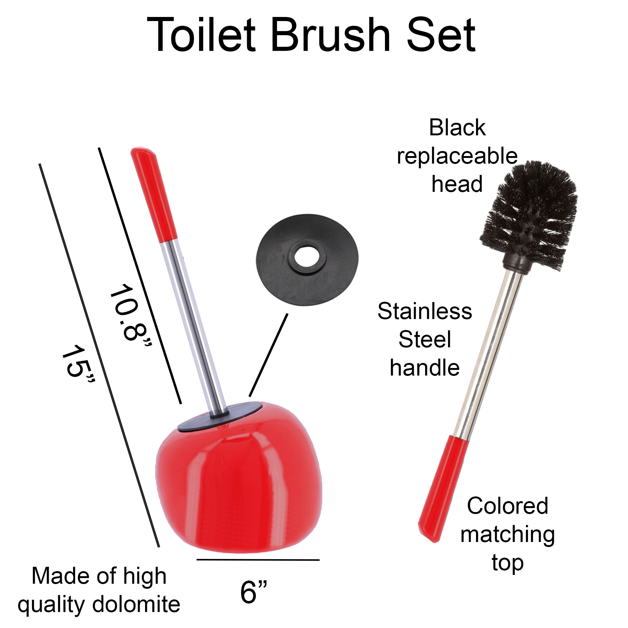 PISE Freestanding Toilet Brush and Holder Set 15 H x 6 L x 6 W On Sale Bed Bath Beyond 22393371