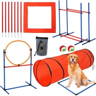 87-Piece Dog Agile Training Equipment Set,Obstacle Course Kit,Tire Jump ...