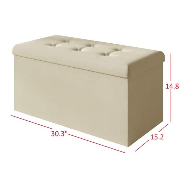 Florence Upholstered Folding Storage Bench - Bed Bath & Beyond - 37926561