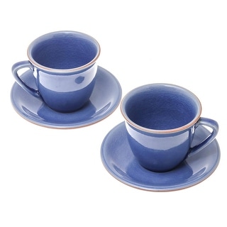 Handmade Sublime Simplicity Ceramic cup and saucer set (Thailand) - Bed ...
