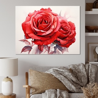 Designart "Red Roses Resonance " Roses Wall Art - Bed Bath & Beyond ...