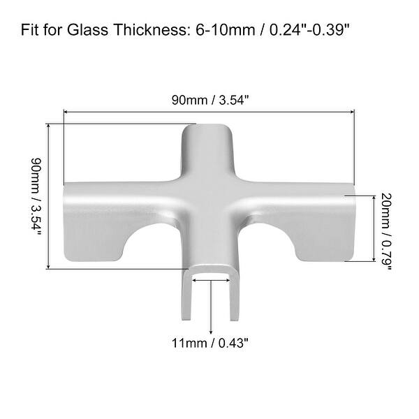 Glass Fixing Clip, 2pcs for Aluminum Alloy Cross Shaped Glass Clamp ...