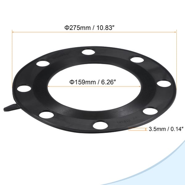 Rubber Flange Gasket Full Face for 3.5" DN80 Pipe 8 Bolt Holes Black ...