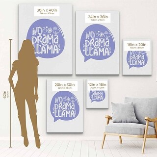 Purple No Drama Llama Wall Art Canvas 1756 - Bed Bath & Beyond - 39944695