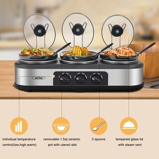 Silver 4.5 QT Electric Portable Small Slow Cookers For Buffet Kitchen ...