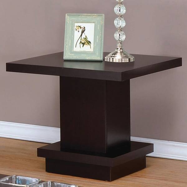 Mbala Cappuccino Square Pedestal End Table - Bed Bath & Beyond - 33988481