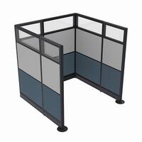 2 Person U-Shaped Workstation Wall Partition Powered Office Divider ...