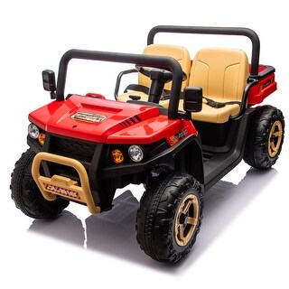 24V Red Kids Ride Car with Parents Remote Control Two-seater,Automatic ...