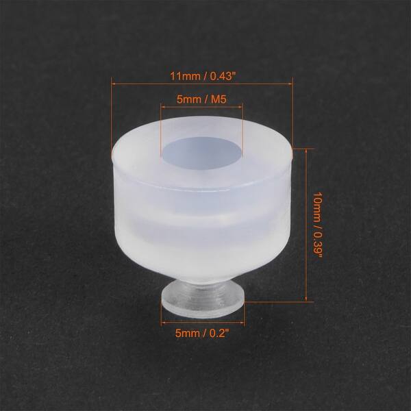 Clear Soft Silicone Miniature Vacuum Suction Cup 5mmx5mm Bellow Suction ...