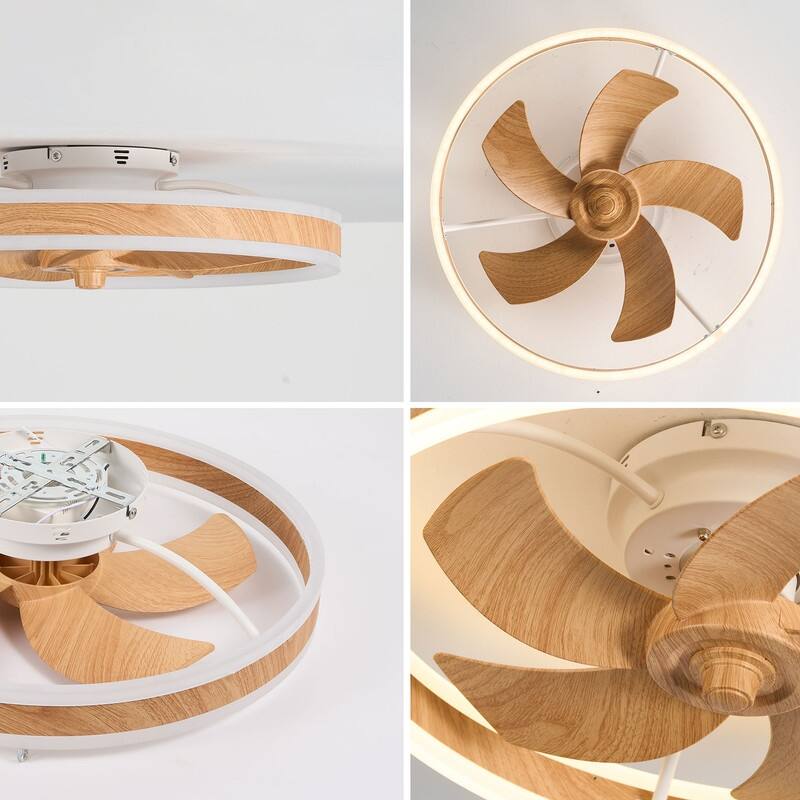 20 in. Indoor Integrated LED Ceiling Fan with Light Flush Mount Low ...